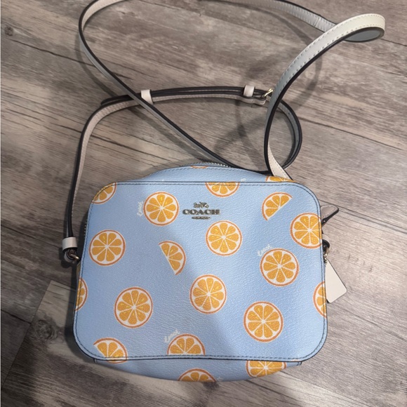 Coach | Bags | Coach Blue Citrus Print Crossbody Bag | Poshmark